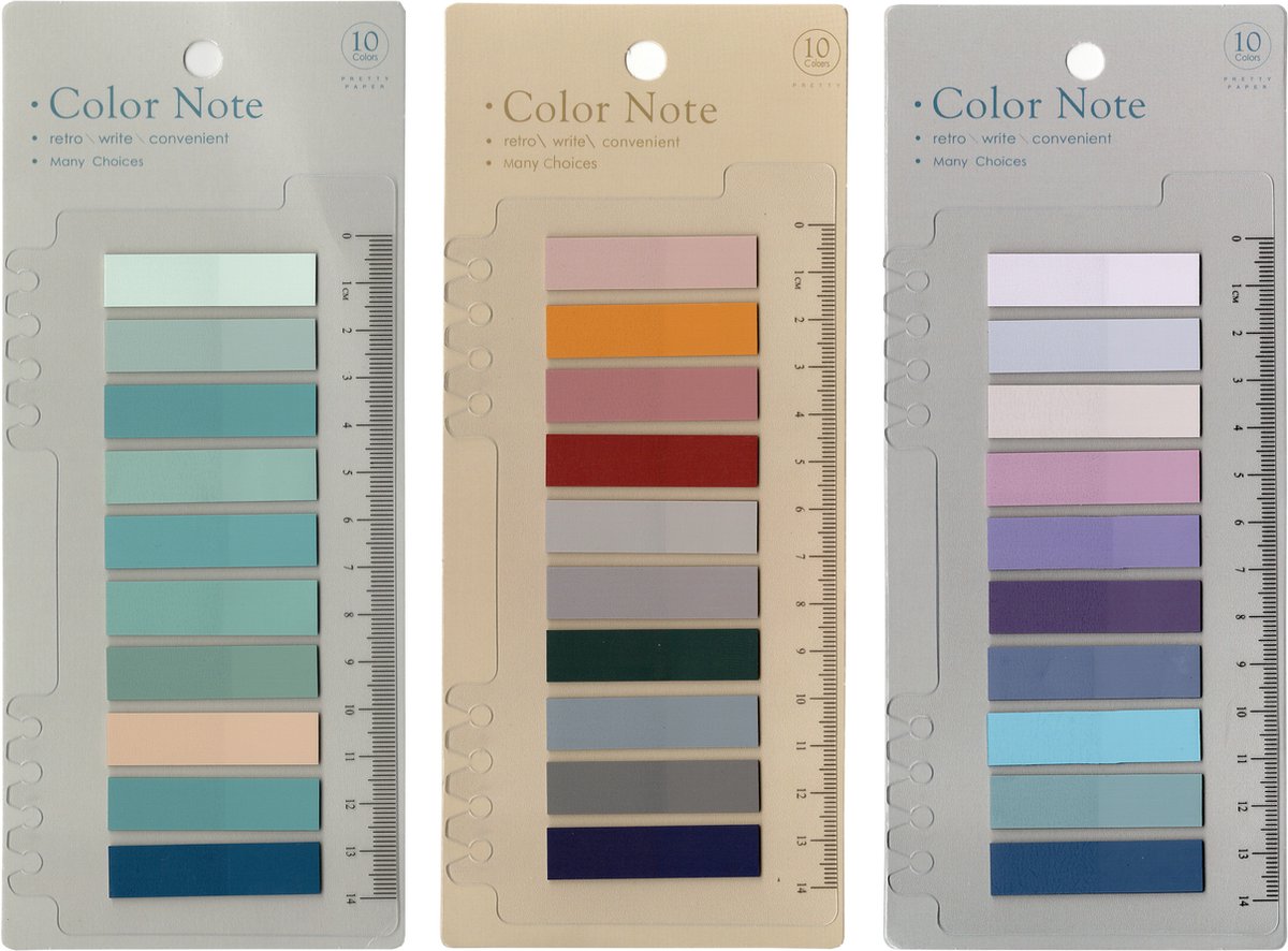 Index tabs - 600 stuks - inclusief liniaal - 30 kleuren - sticky notes ...