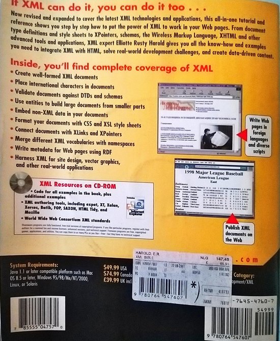 XML Bible, Elliotte Rusty Harold | 9780764547607 | Boeken | bol.com