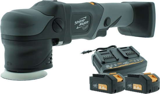 ShineMate EB351-3/12 Excentrische Accu Polijstmachine 75mm + 2 accu's ...