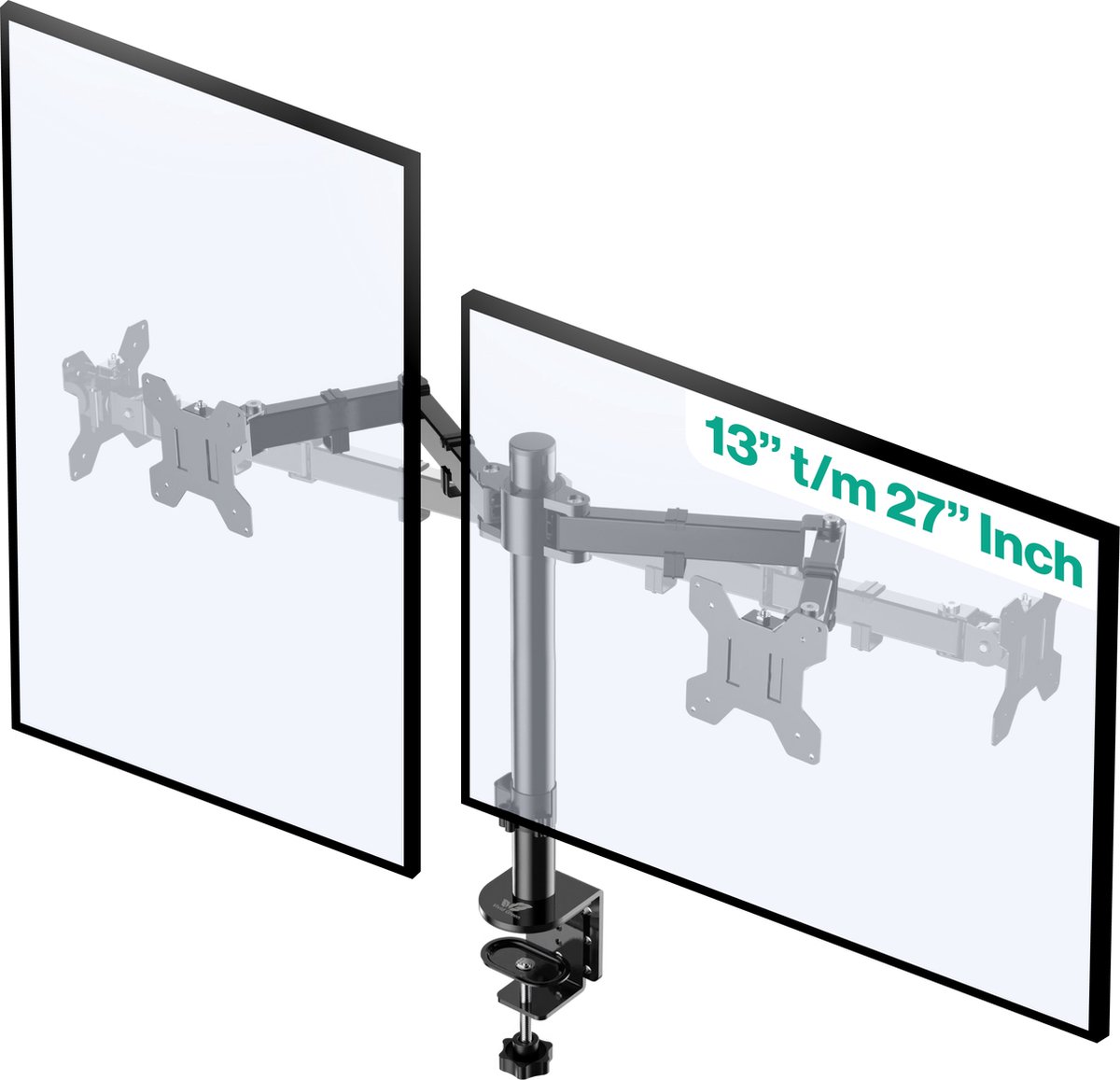 Vivid Green Dubbele Monitor Arm - Standaard - Beugel - 2 Schermen - 13 ...