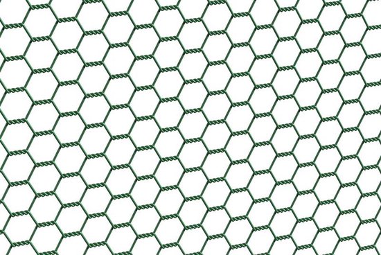 Alberts Zeshoekig gaas groen geplastificeerd, 50cm x 25m, 13x13cm, 1mm ...