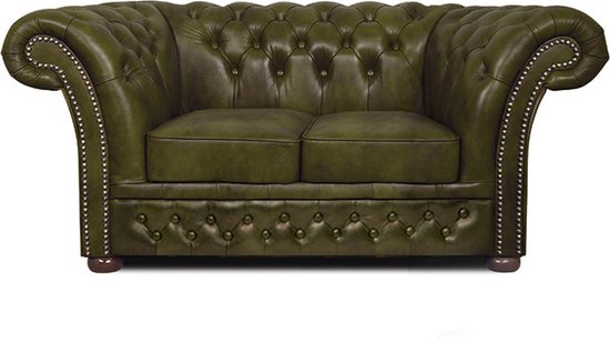 Chesterfield Bank Winfield Basic Leer | 2-zits | Mos Groen | 2 tot 4 ...
