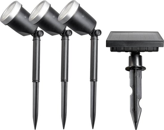 Heitronic Tony LED Solar Spotlight Set van 3 | bol