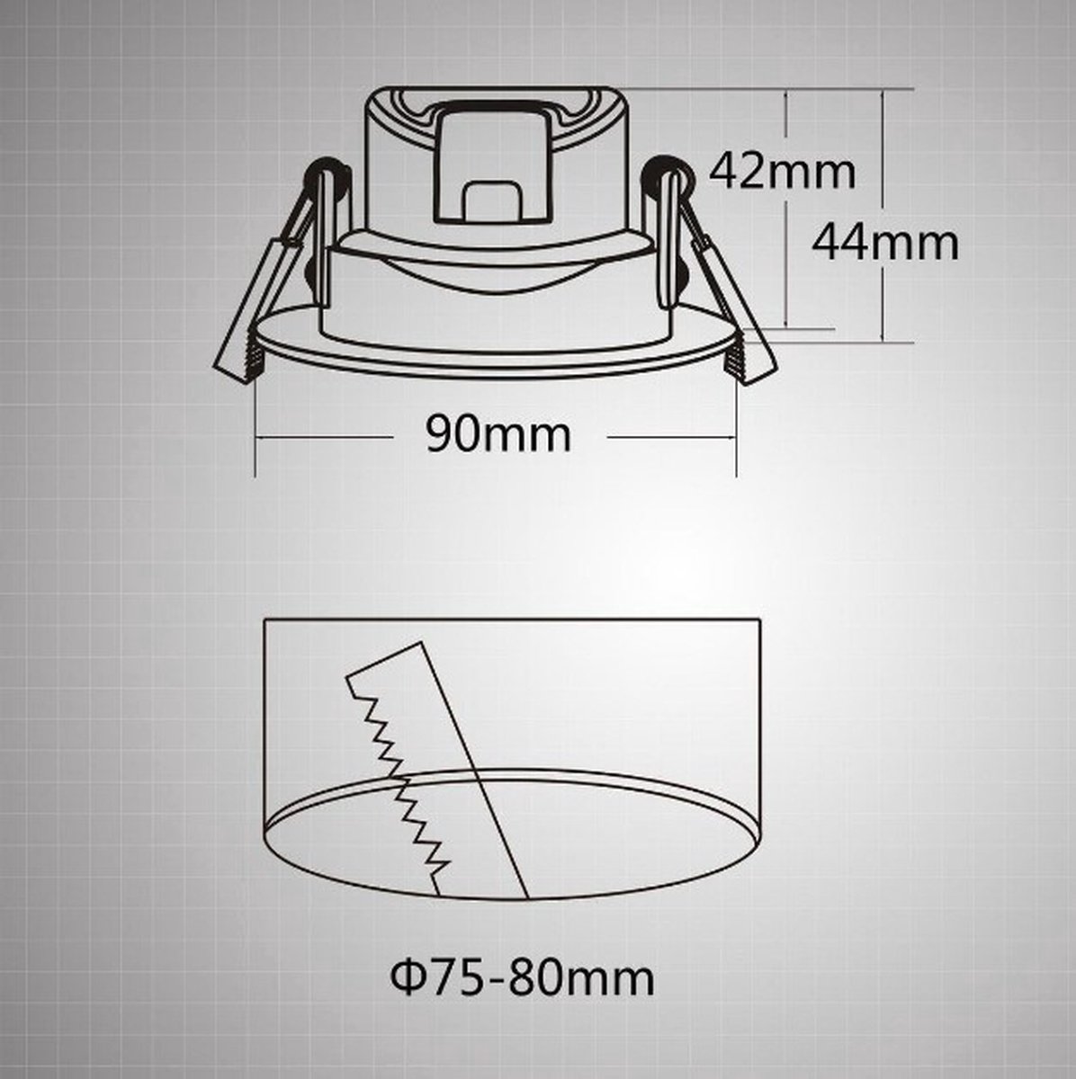 Spot encastré LED - 7W remplace 41W - taille de scie ø75-80mm - couleur ...