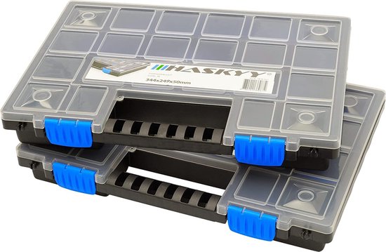 2x XL organizer, assortimentsdoos, sorteerdoos, stapelbaar, 345 x 249 x ...