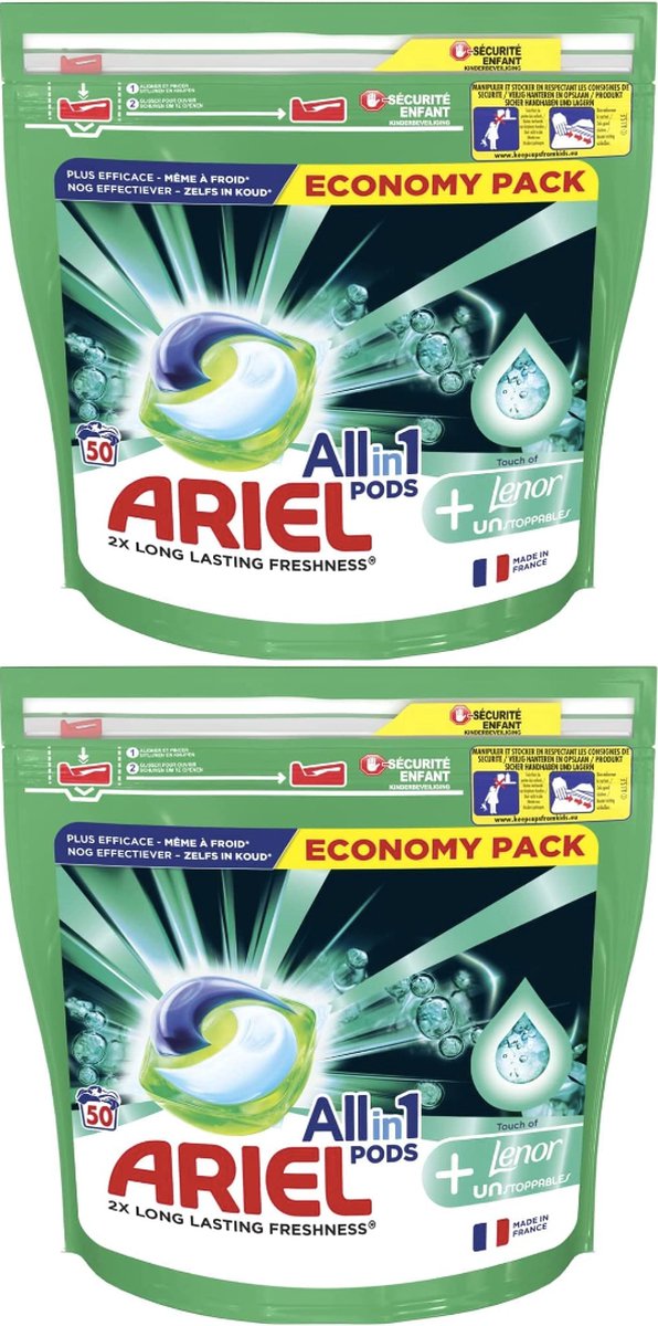 Ariel Pods All in 1 +Active Odor Defense Touch Of Febreze 2 x 50 stuks ...