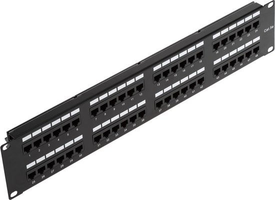RackMatic - Patchpaneel 48 RJ45 Cat.5e UTP 2U zwart | bol