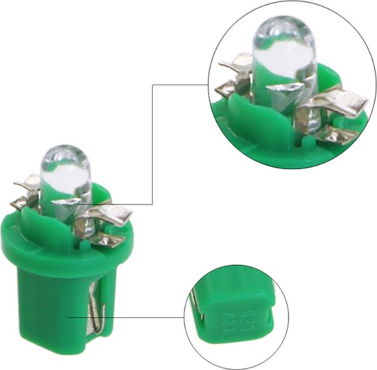 2x T5 1 LED B8.5d CANBus Led Lamp | GEEL / Amber | 400 Lumen | Type ...