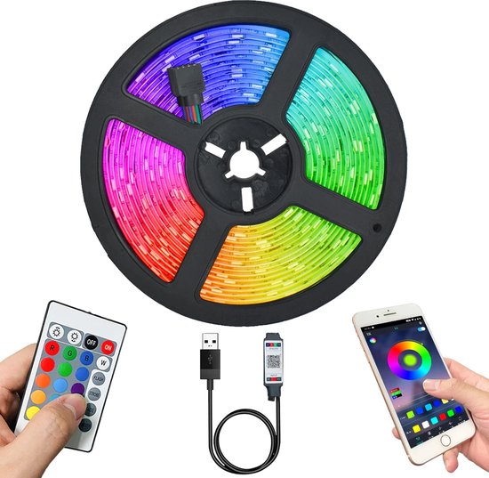 LED Strip - 5 Meter - RGB - Met Afstandsbediening | bol