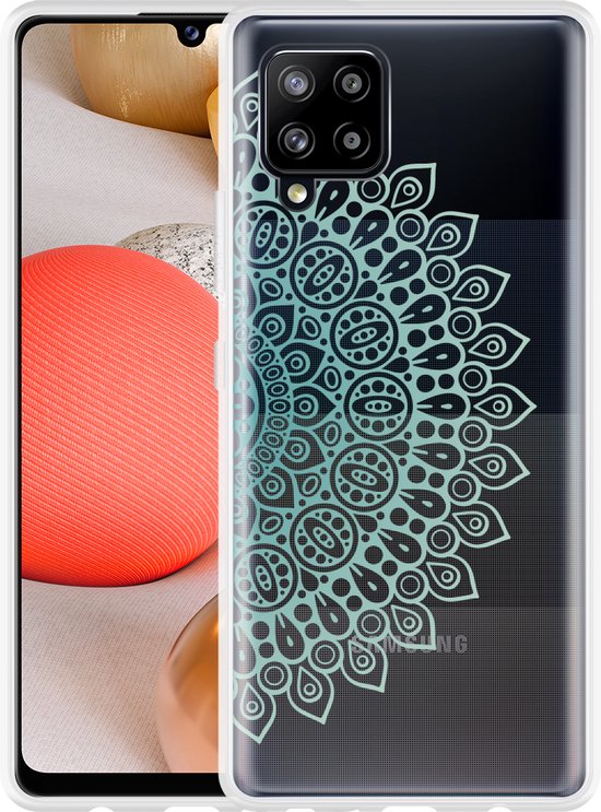 Samsung Galaxy A42 Hoesje Turqoise Mandala - Designed by Cazy | bol.com