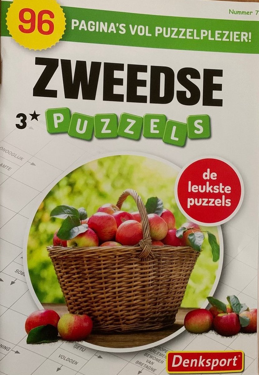 Denksport Zweeds puzzelboek 3 sterren - 96 Zweedse puzzels 3* - mand ...
