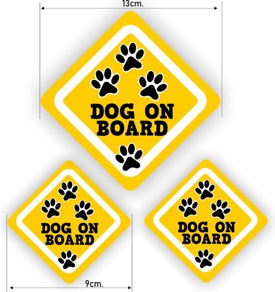 Dog on Board sticker set 3 stuks. | bol