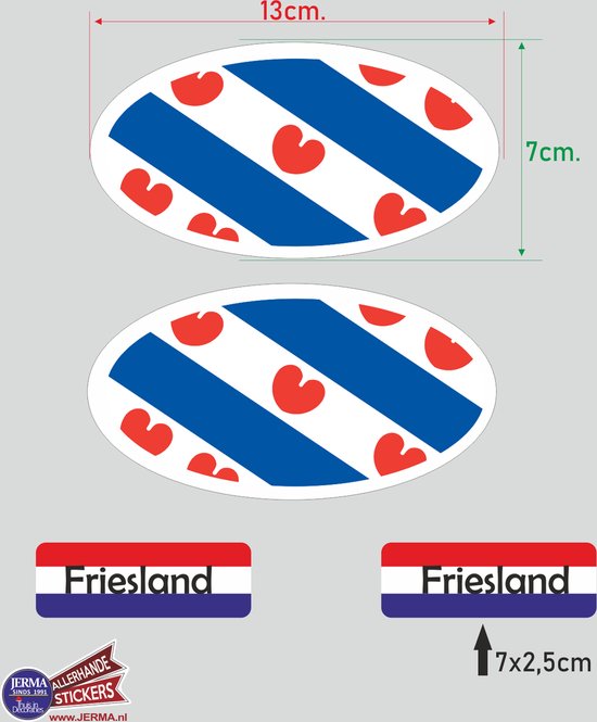 Provincie Friesland vlaggen auto sticker set. | bol.com