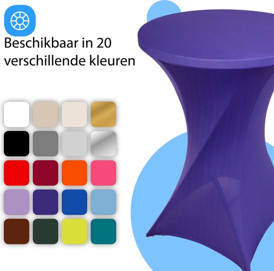 Statafelrok Paars x 12 – ∅80-85 x 110 cm – Statafelhoes Stretch 12 Stuks – Tafelhoezen... | bol
