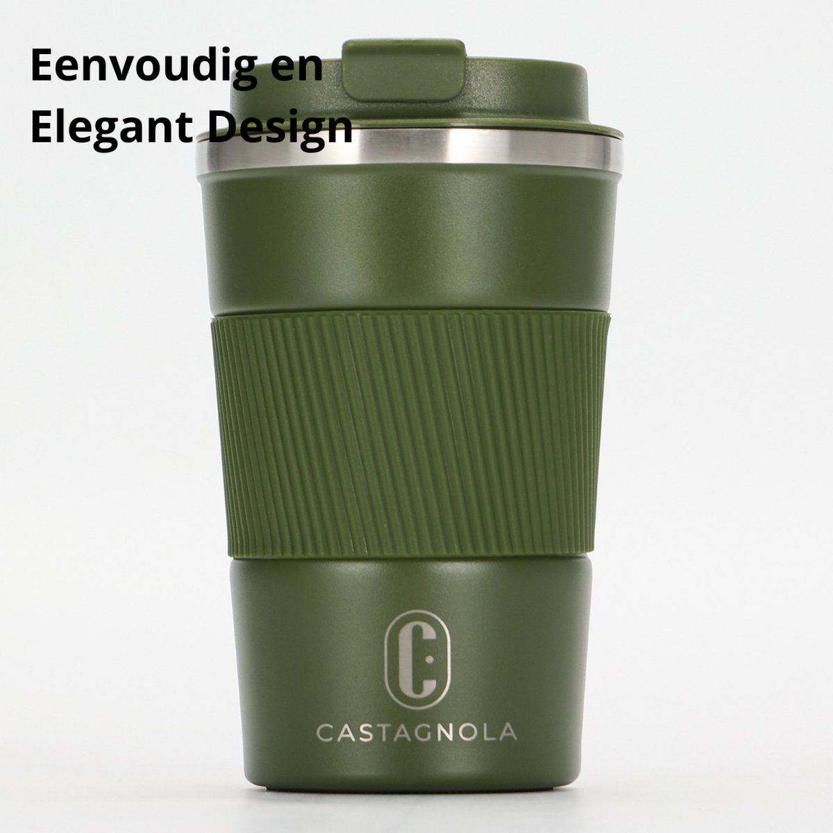 Castagnola Design RVS Koffiebeker To Go - Groen - 380ml - Thermosbeker ...