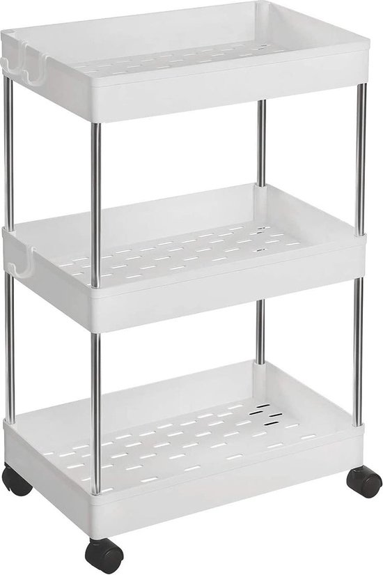 Trolley met 3 niveaus - Keukentrolley - Wit | bol