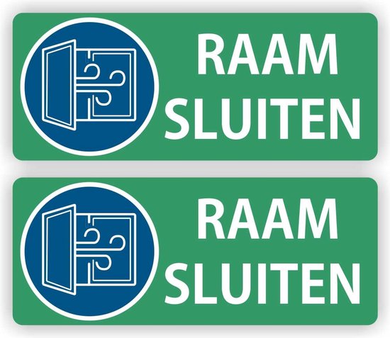 Jerma - Raam Sluiten Sticker Set – 2 stuks (± 7x18 cm) - Binnen ...