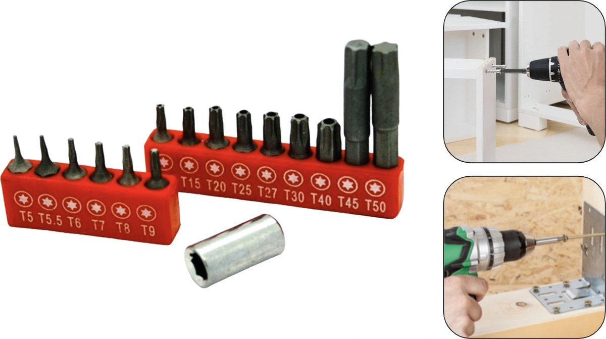 PD® - Torx Set 16 delig - Torx Schroevendraaierset - Torx Doppenset ...