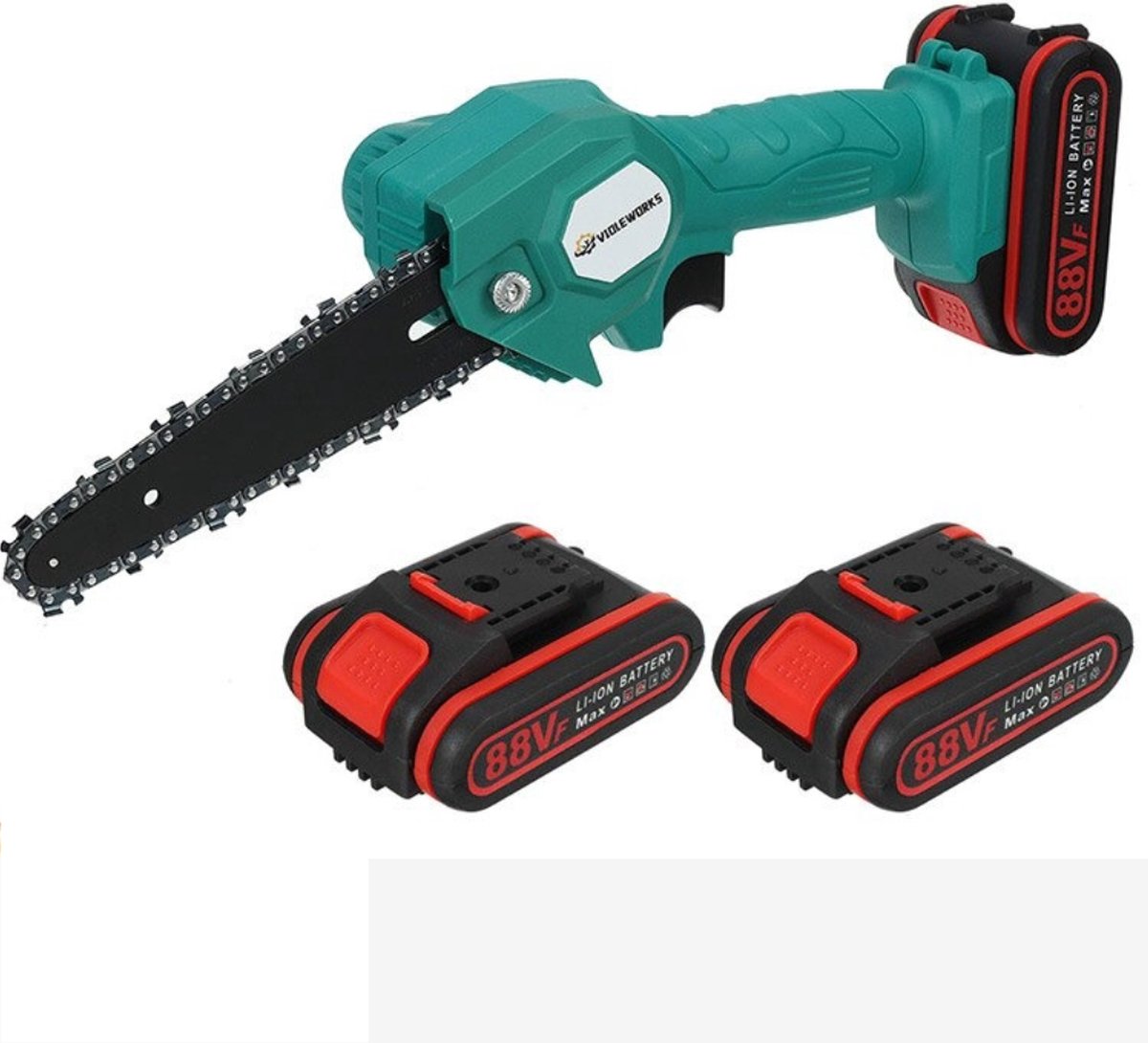Violeworks® Mini Kettingzaag - 2x Accu - Op batterij - Kettingzaag ...