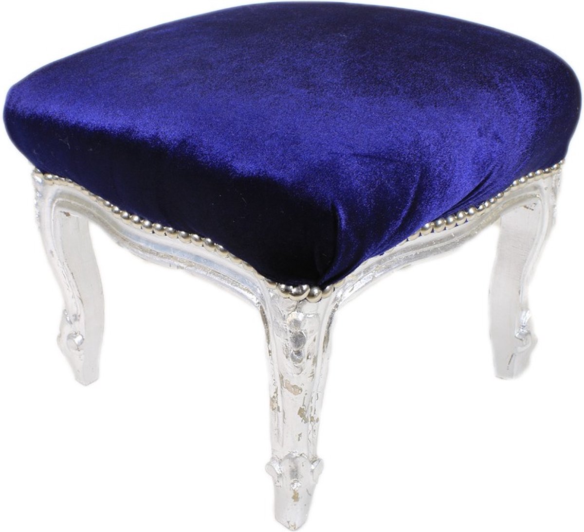 Barok Poef goud-goud - goud panter - zilver royal blauw - zilver blauw ...