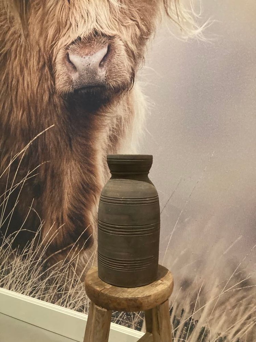 Nepalese vaas - 34 cm hoog - aardewerk - pot - stoer en sober ...