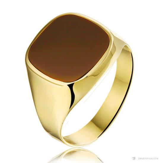 Juwelier Zwartevalk - 14 karaat gouden ring met carneool 118818/20¼ ...