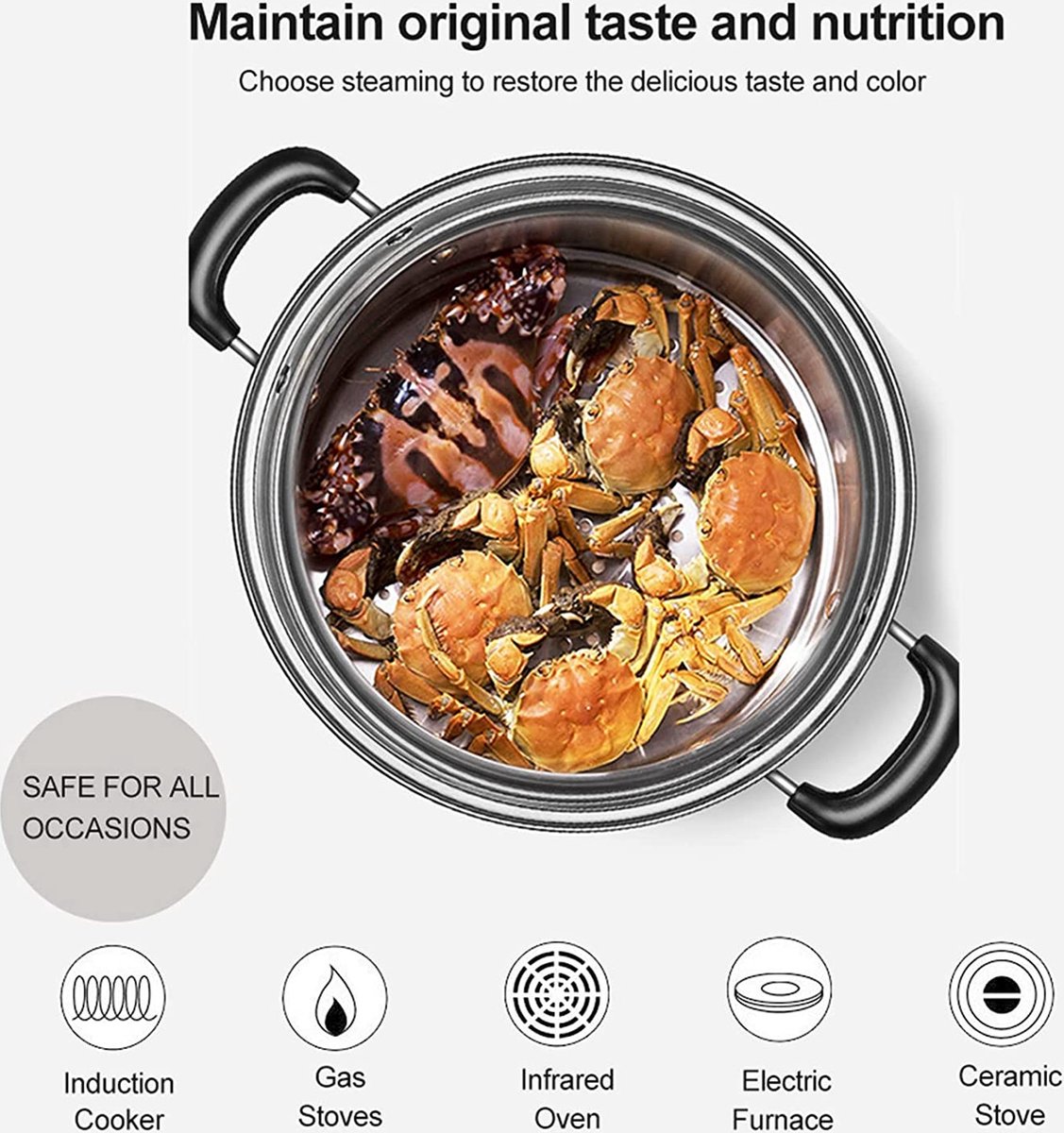 Stoomboot Pot, 2-Layer Rvs Stoomboot Pot Dubbele Boiler Soep Stomen Pot ...
