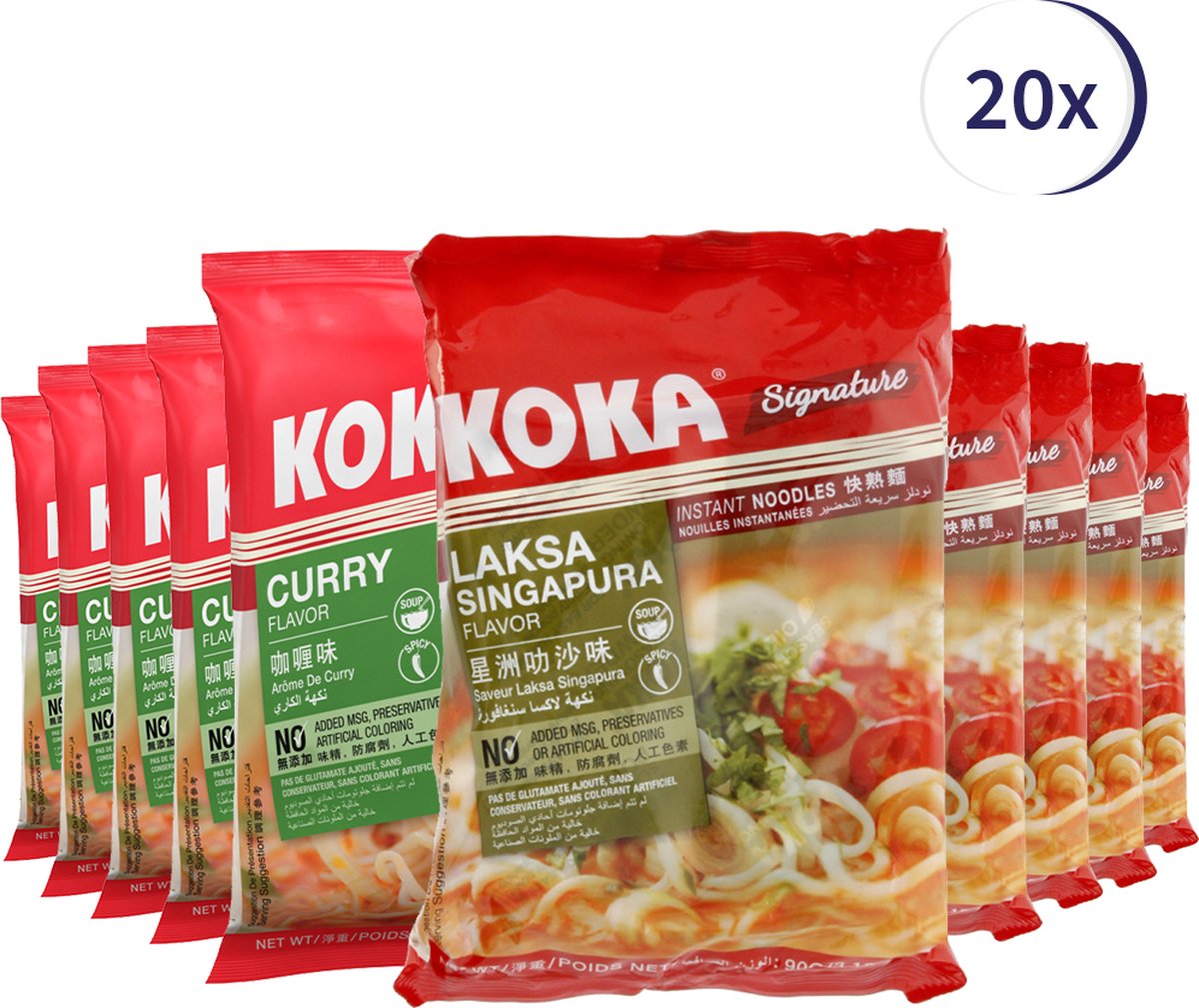 Koka Signature Noodles - Variatie Pakket - 20 stuks - Laksa Sing ...