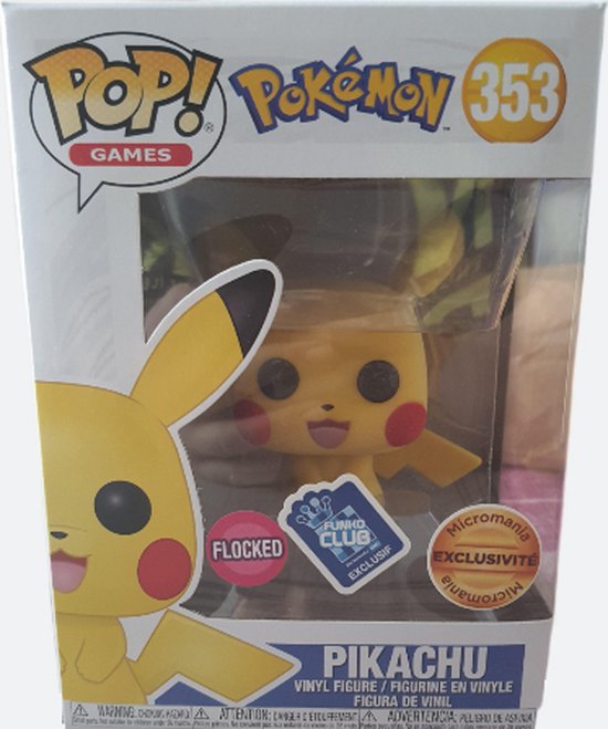 Funko Pop! Pokemon Flocked Pikachu #353 - Funko Club Micromania ...