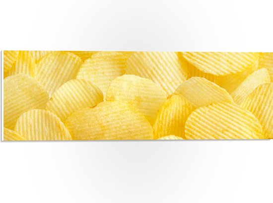 PVC Schuimplaat - Stapel Naturel Ribbel Chips - 60x20 cm Foto op PVC ...