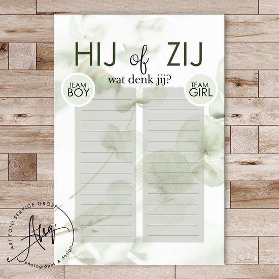 HS101 - Invulposter - Baby Gender Reveal Party - Geslachtsbepaling ...