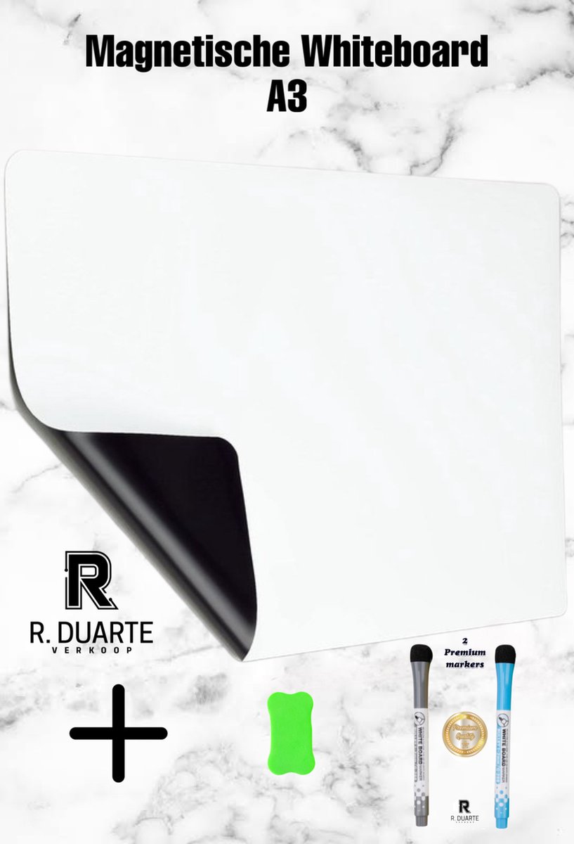 R. Duarte Verkoop - Premium Whiteboard voor Koelkast - Wit - A3 formaat ...