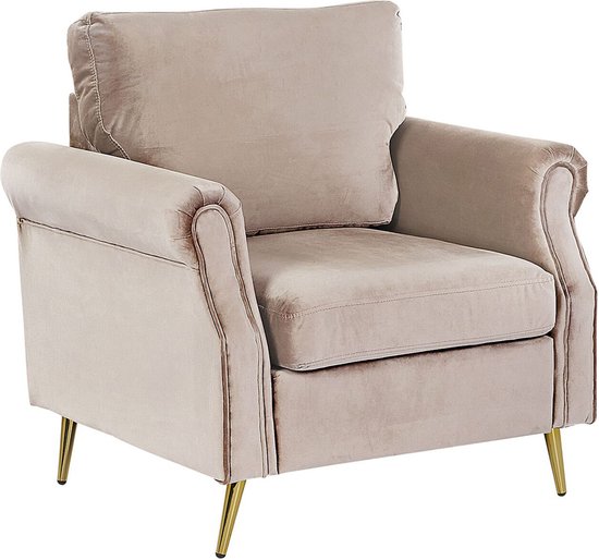 VIETAS - Fauteuil - Beige - Fluweel | bol