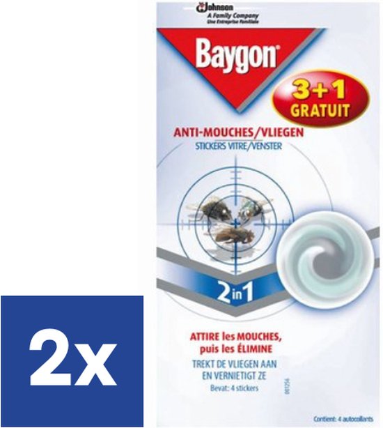 Baygon Venstersticker Vliegen & Fruitvliegen - 6 + 2 gratis | bol