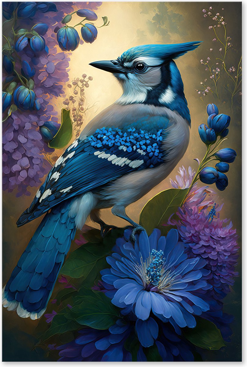 Graphic Message - Tuin Schilderij op Outdoor Canvas - Blauwe Gaai ...