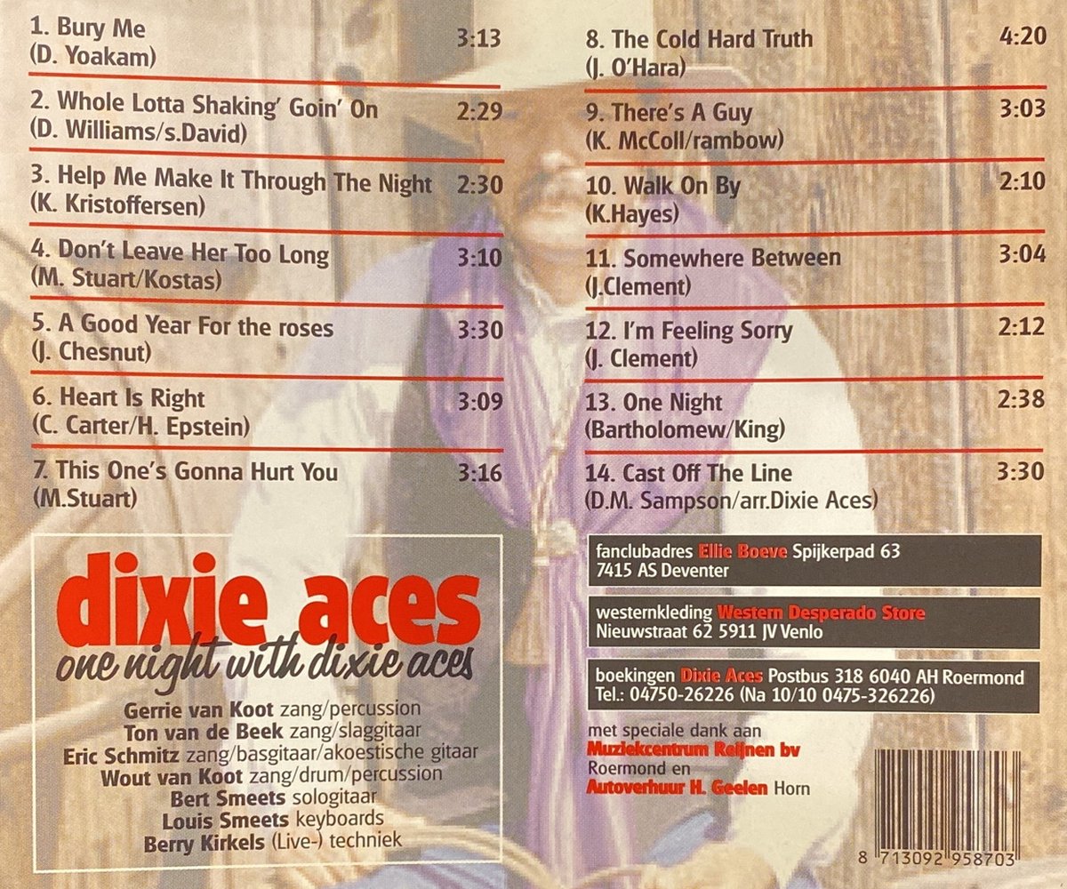 One Night With Dixie Aces, Dixie Aces | Muziek | bol