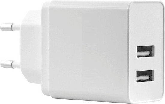 12W USB Power Lader met 2 USB-A Poorten - 12W/2.4A - Voor GSM, Telefoon ...