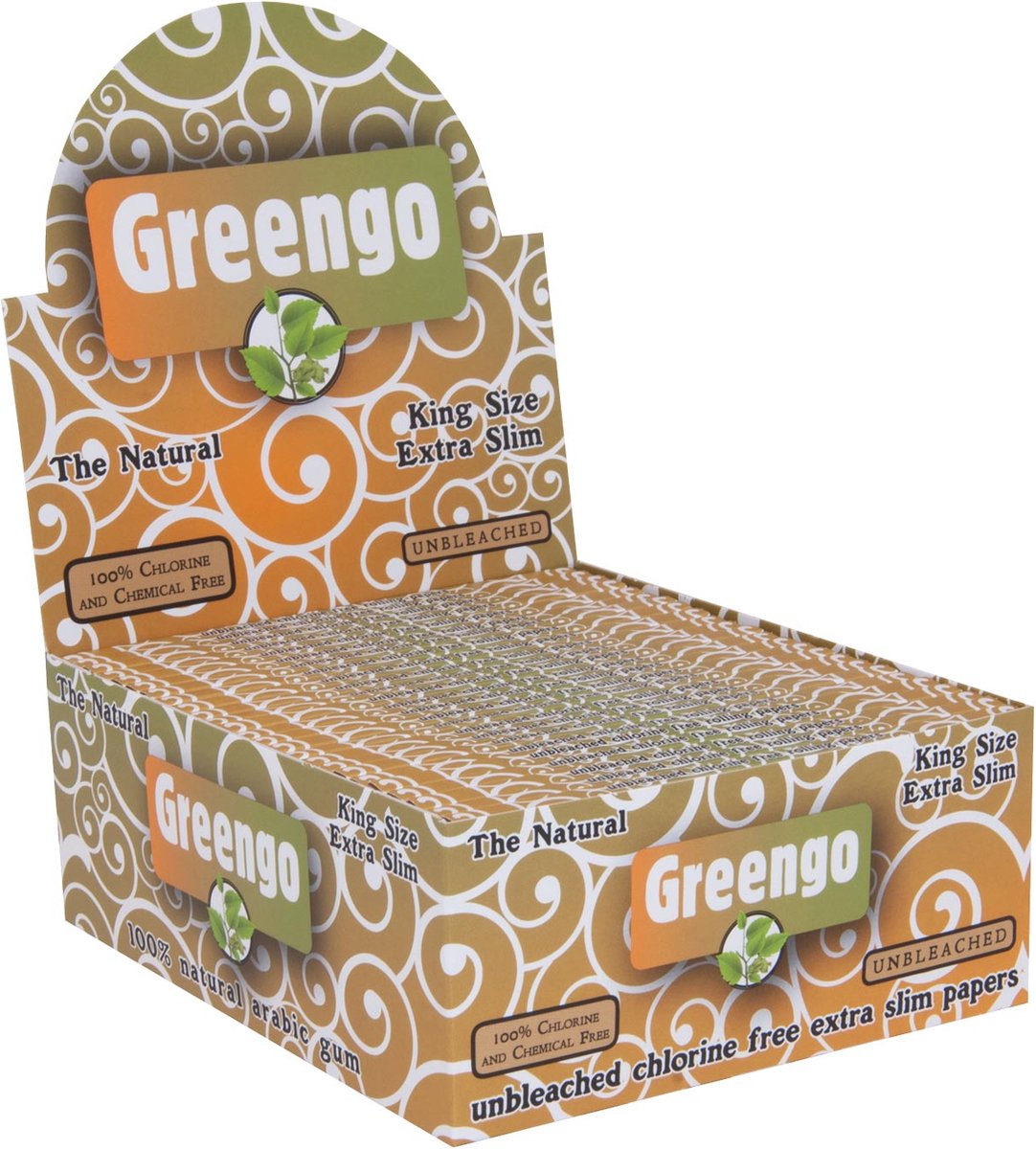 Greengo - Unbleached King Size Extra Slim - Lange Vloei - Doos 50 stuks ...