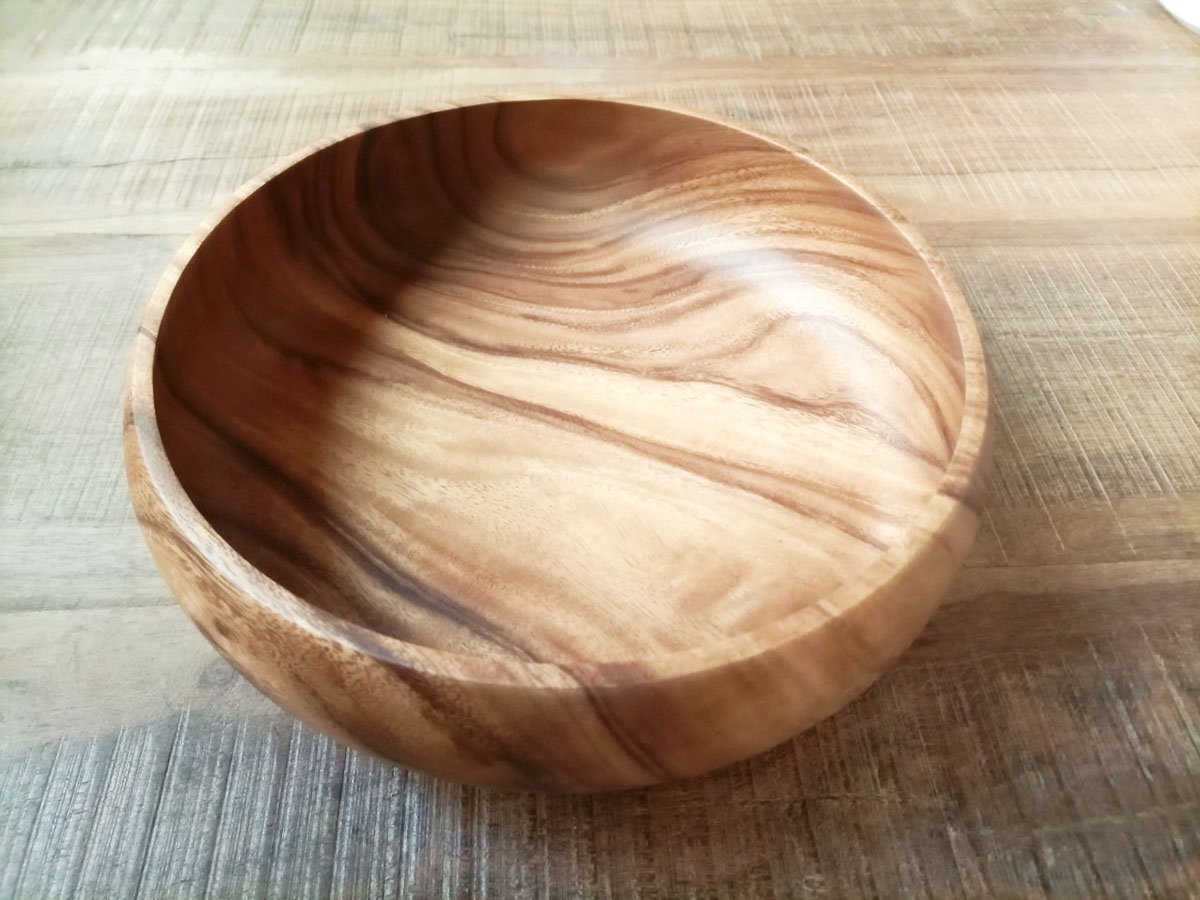 Floz Design luxe houten schaal op voetje - houten fruitschaal - grote serveerschaal -... | bol