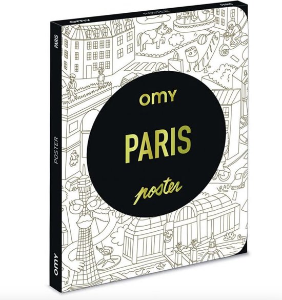 Omy - Kleurposter Pocket PARIS - unfolded 50 x 40cm made in France ...