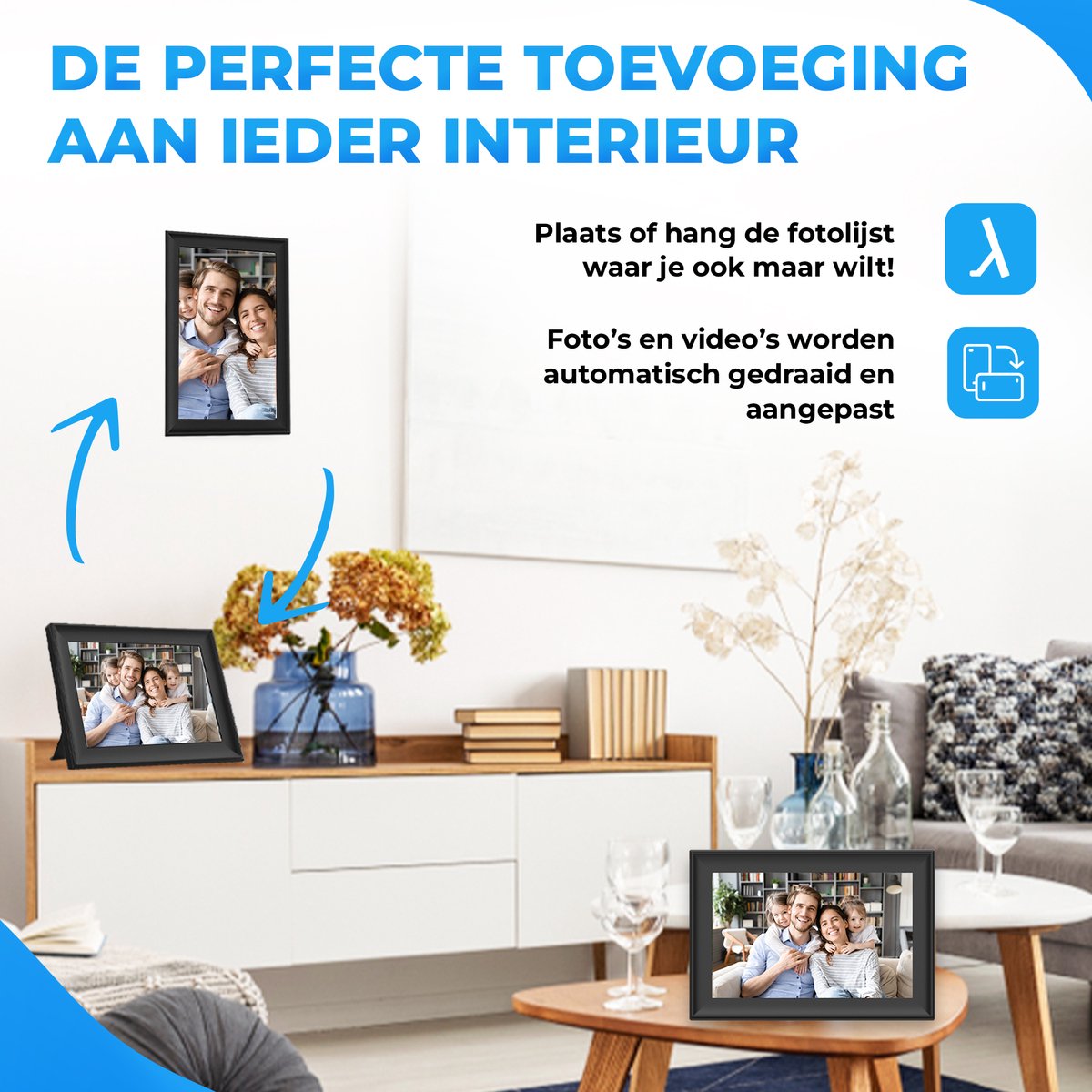 Aomni Digitale Fotolijst met WiFi en Frameo App - 10.1 inch Fotolijstje ...