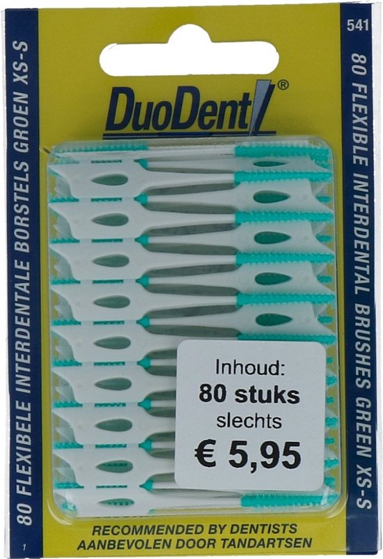 Duodent Flexibele Interdentale Borstels Groen XS-S 80ST | bol.com