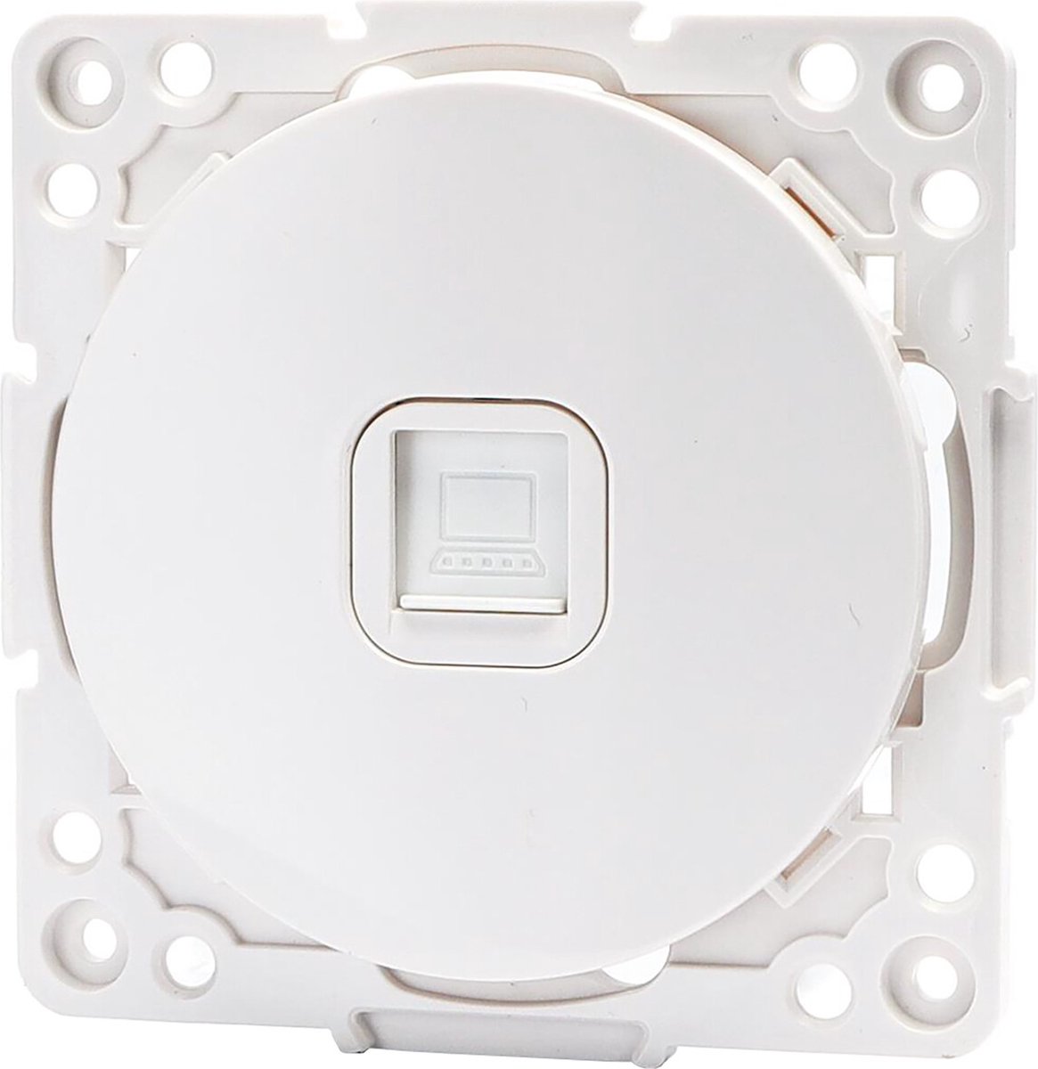 UTP RJ45 Stopcontact - Wandcontactdoos - Inbouw - Rond - Kunststof - 1 ...