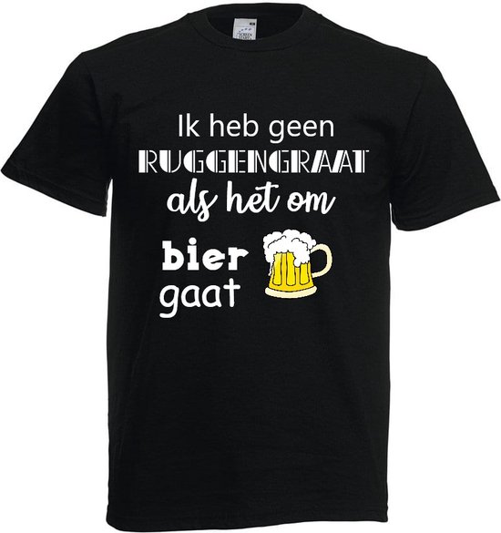 T-shirt - ik heb geen ruggengraat - bier - carnaval - kermis - feestje ...