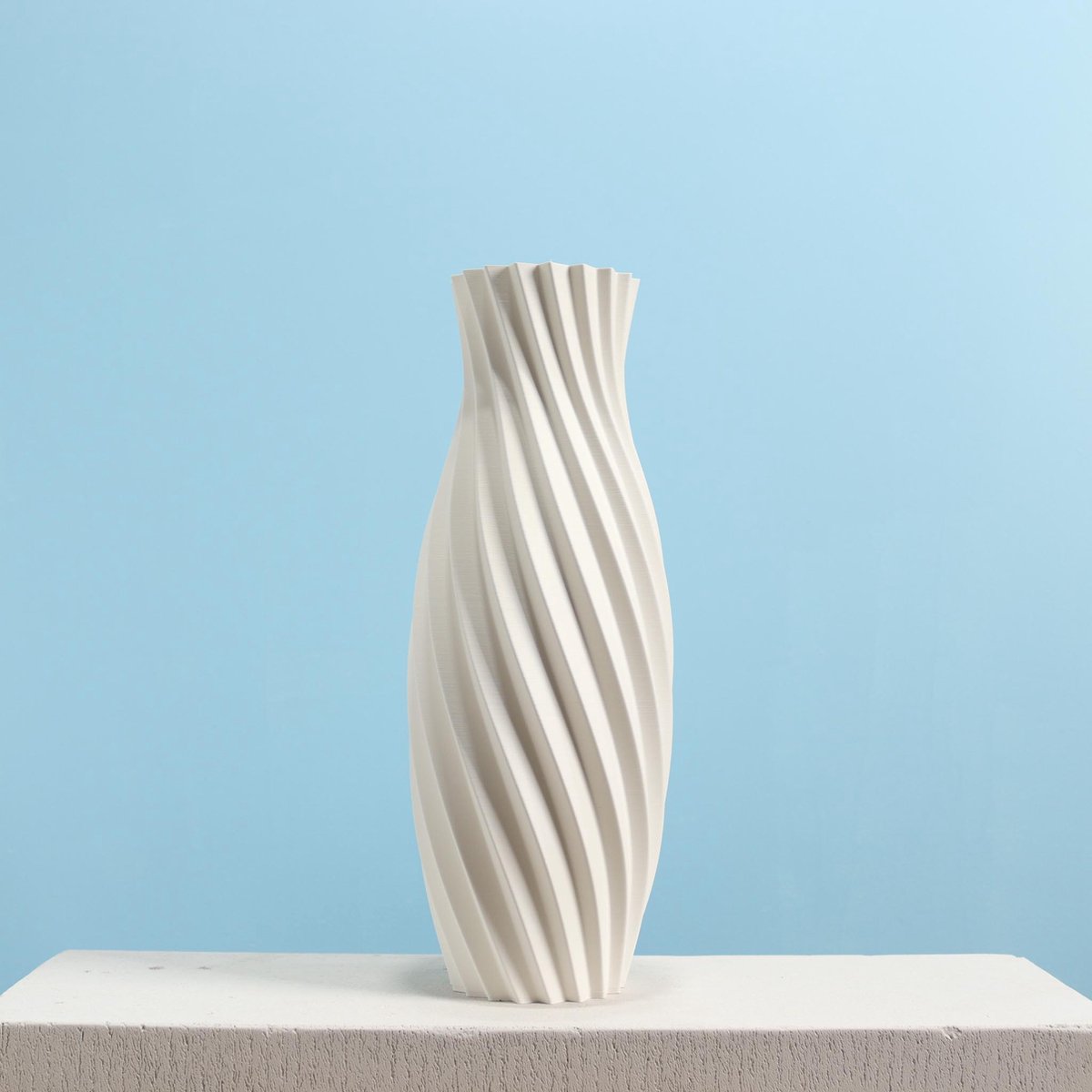 Elegante Vaas SWIRL, Wit, 45 cm, Vaas voor Droogbloemen, Plantaardig ...