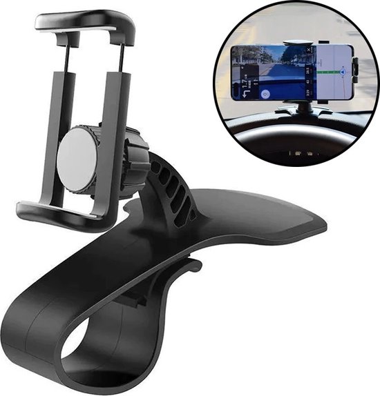 Universele Dashboard Auto Telefoon Houder Clip Mount Zwart | bol.com