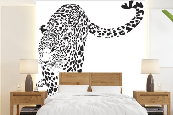 Papier peint photo peint vinyle - Illustration d'un léopard rampant ...