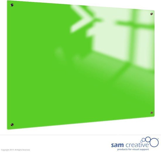 Whiteboard Glas Solid Lime Green Magnetic 100x180 cm | sam creative whiteboard | White... | bol