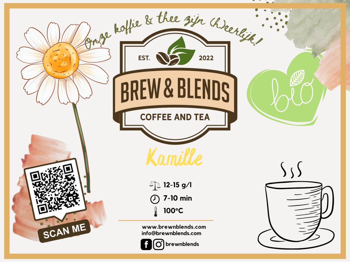 Brew & Blends Kamille Thee| BIO | Fairtrade | Losse Thee | Verse Thee ...