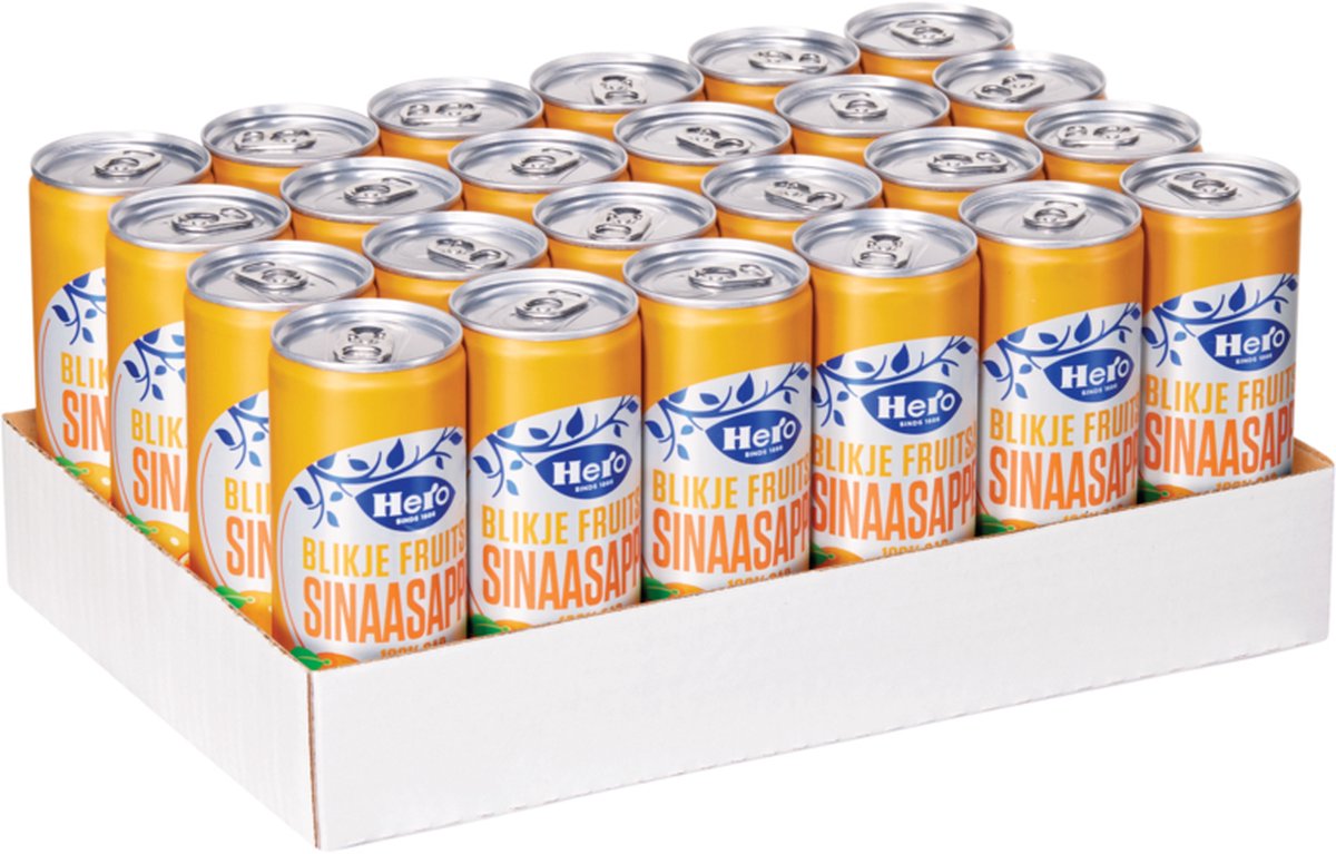 Hero Sinaasappelsap - Blikjes Sinaasappel Fruitsap - 100% Puur Fruit ...